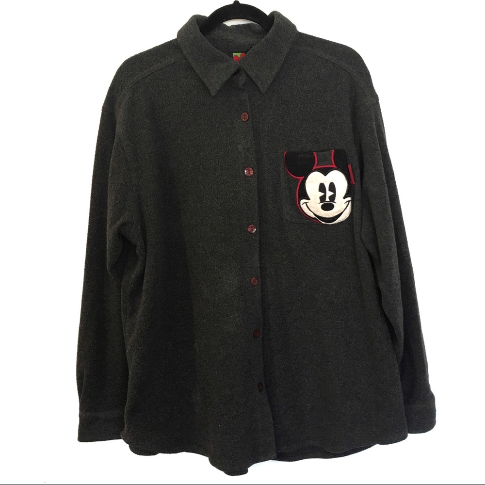 [Disney] Button Bown Soft Mickey Mouse Shirt Xl - Gem